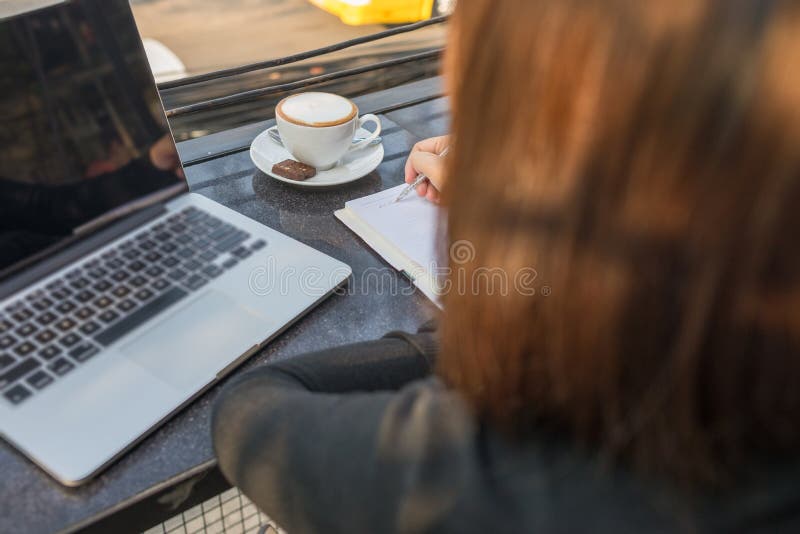 Young Student Writing Notes in the Morning Stock Image - Image of ...