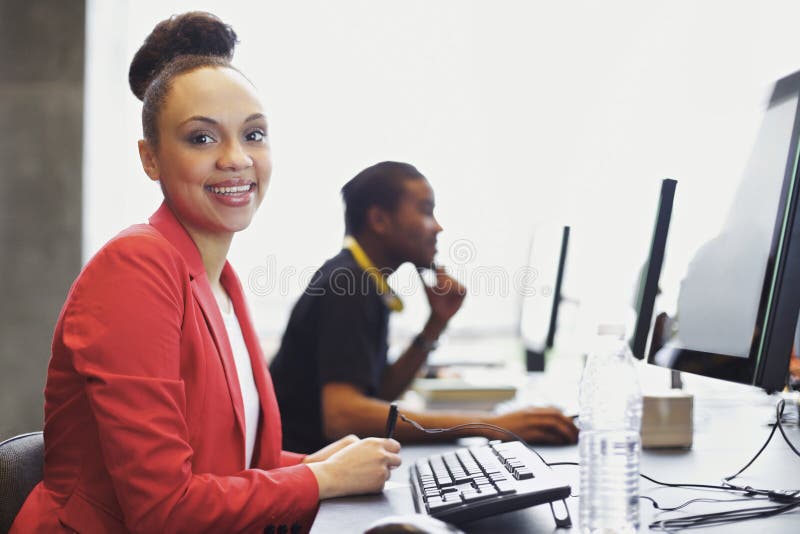 Young Students at College Computer Lab Stock Image - Image of campus ...