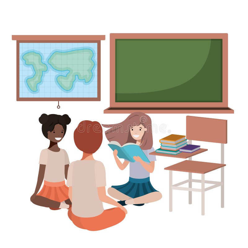 Young Students in Geography Classroom Stock Vector - Illustration of ...