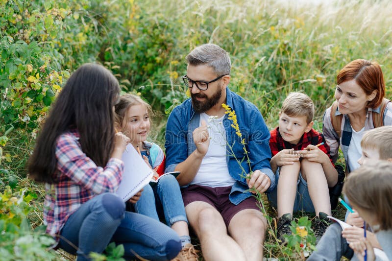 Young Students Learning about Nature, Forest Ecosystem during Biology ...