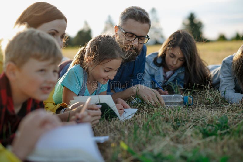 Young Students Learning about Nature, Forest Ecosystem during Biology ...