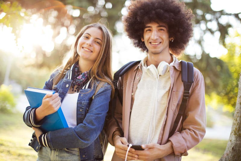 Young Students Look at Camera Stock Photo - Image of female, study ...