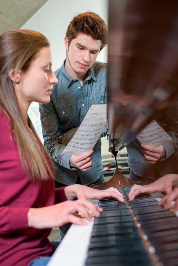 Young Students Playing Piano Stock Photo - Image of player, artist ...