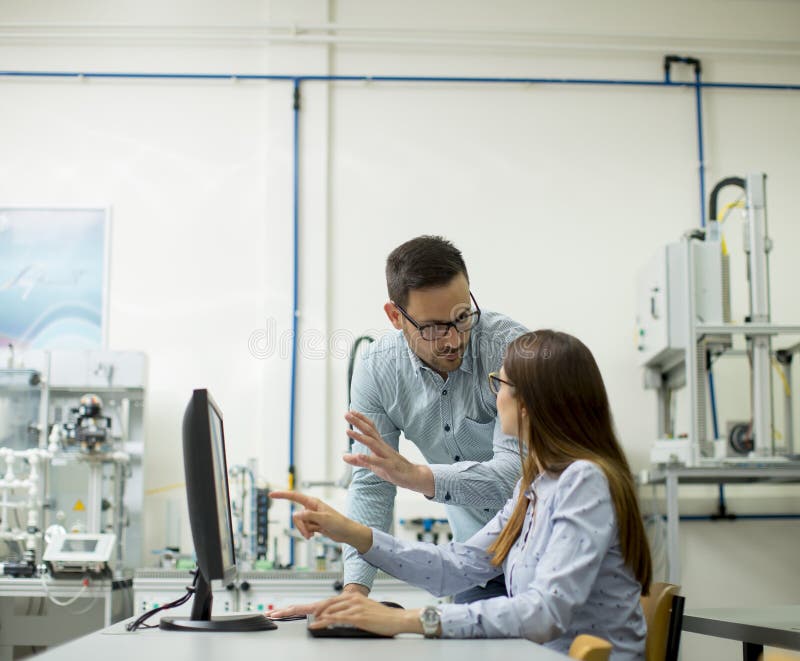 Young Students Presenting E-learning Service Stock Image - Image of ...