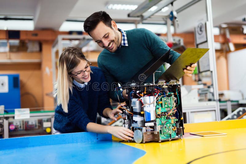 Young Students of Robotics Working on Project Stock Photo - Image of ...