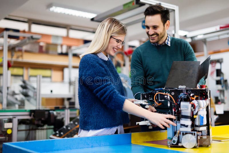 Young Students of Robotics Working on Project Stock Image - Image of ...