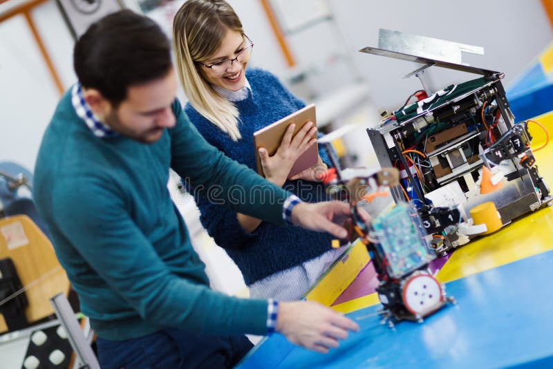 Young Students of Robotics Working on Project Stock Photo - Image of ...