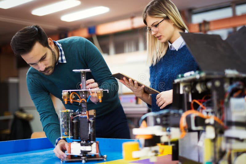Young Students of Robotics Working on Project Stock Photo - Image of ...