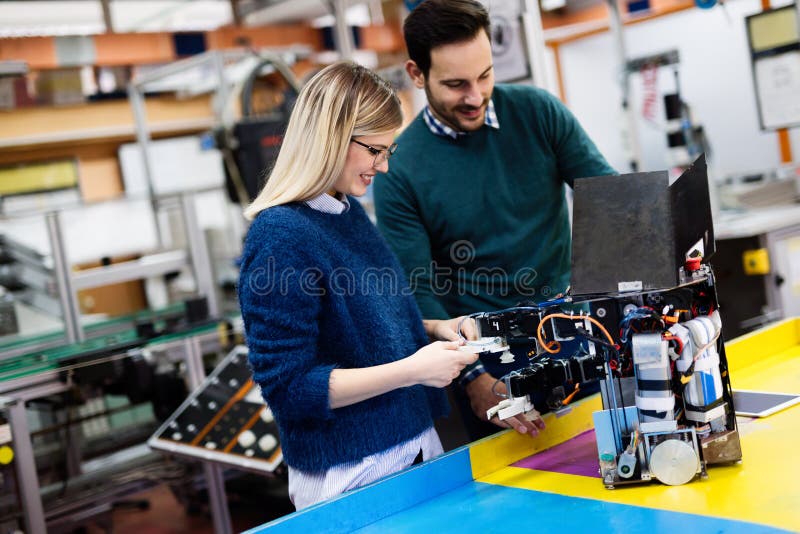 Young Students of Robotics Working on Project Stock Image - Image of ...