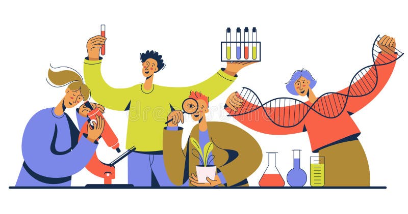 Young Students in Science Class Doing Research, Experiments in ...