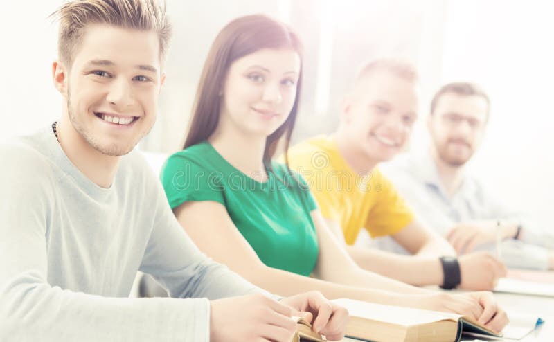 Young Students Studying at the Lesson Stock Image - Image of female ...