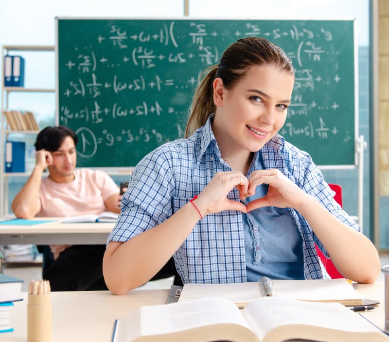 Young Students Taking the Math Exam in Classroom Stock Photo - Image of ...