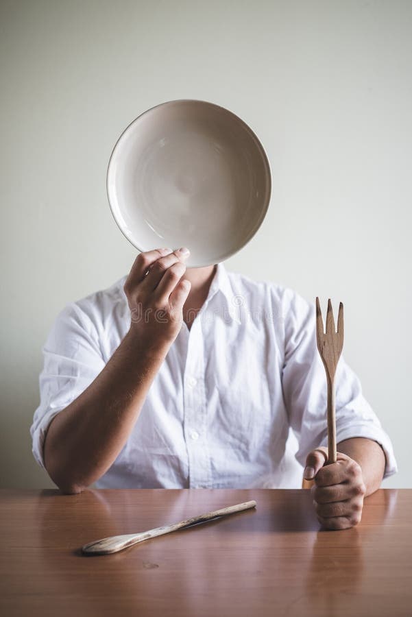 Young Stylish Man with White Shirt and Dish in His Face Stock Image ...