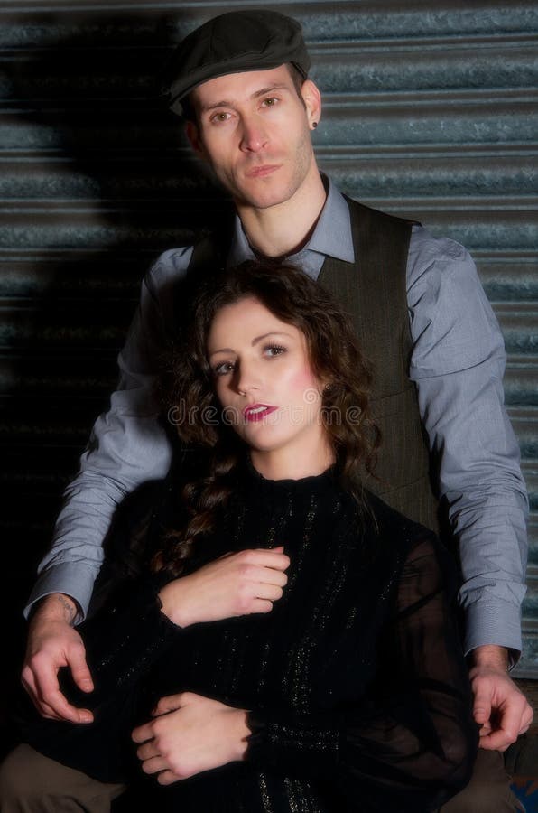 Young Stylish Vintage Retro Copule Outdoors Stock Image - Image of ...