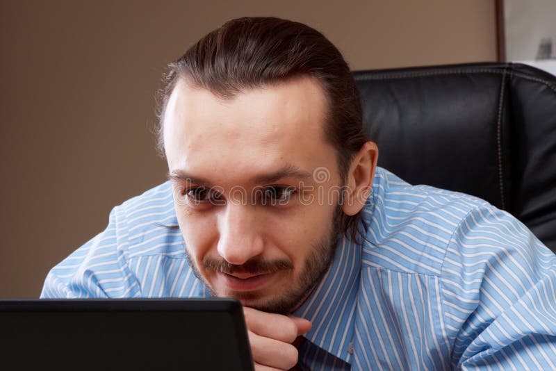 Young Successful Business Man Working at Office Stock Image - Image of ...