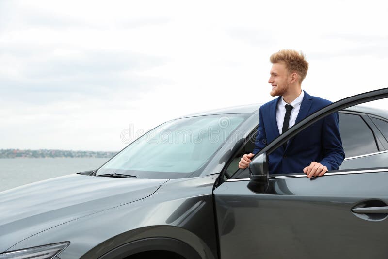 Young Successful Man Near Modern Car Stock Image - Image of caucasian ...