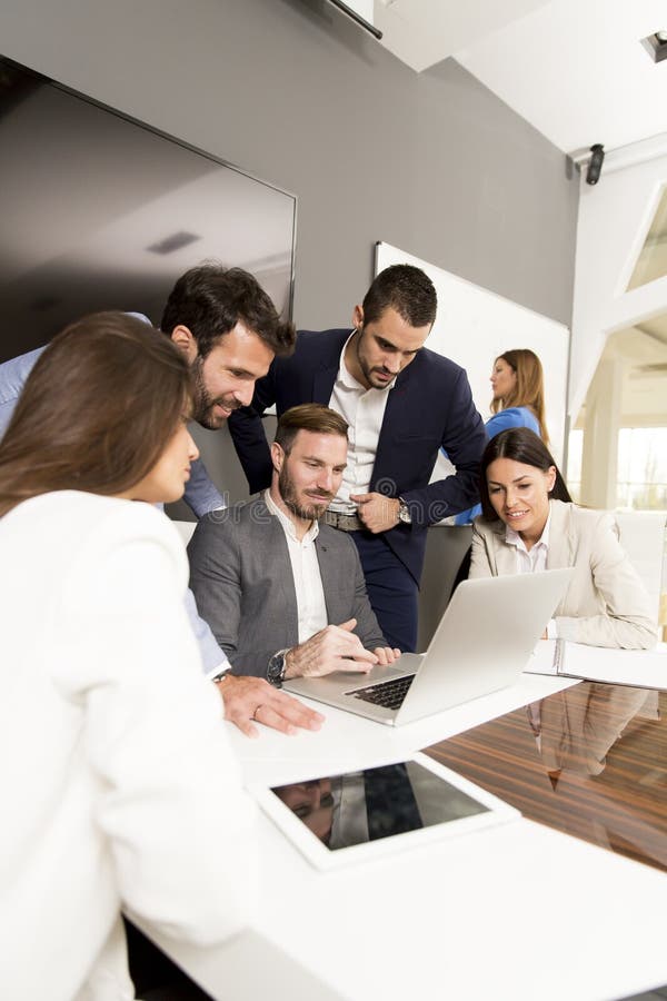 Young Successful Managers Discussing New Business Project Stock Image ...