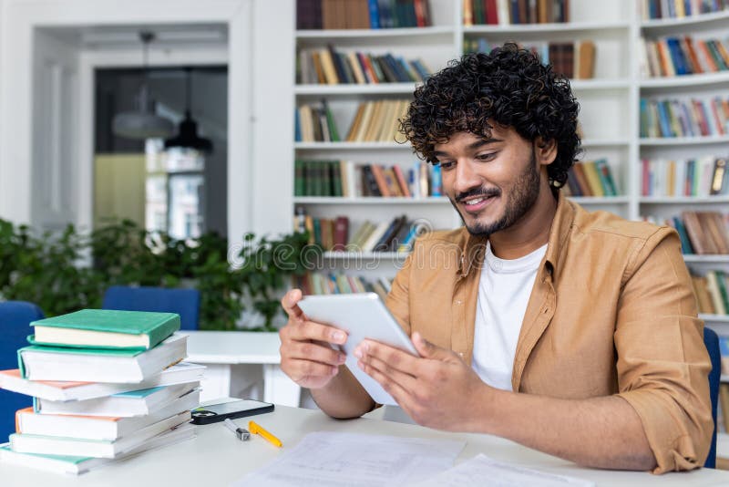Young Successful Student Studying Sitting Inside University Academic ...