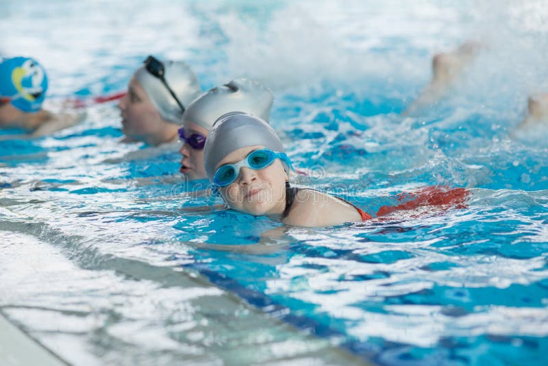 Young and Successful Swimmers Pose Stock Image - Image of cute, male ...