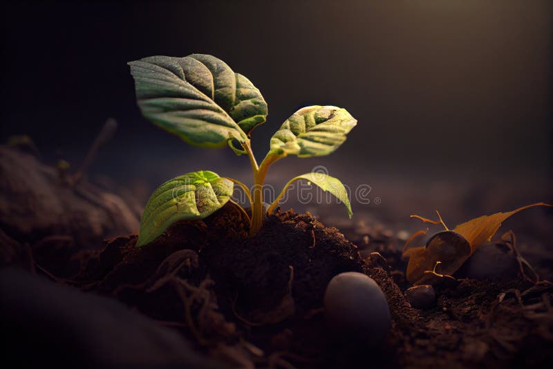 Young Summer Squash Plant Sprouting First Genuine Leaf, Majestically ...