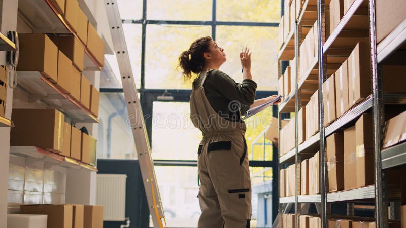 Young Supervisor Checking Boxes Logistics Stock Photo - Image of ...