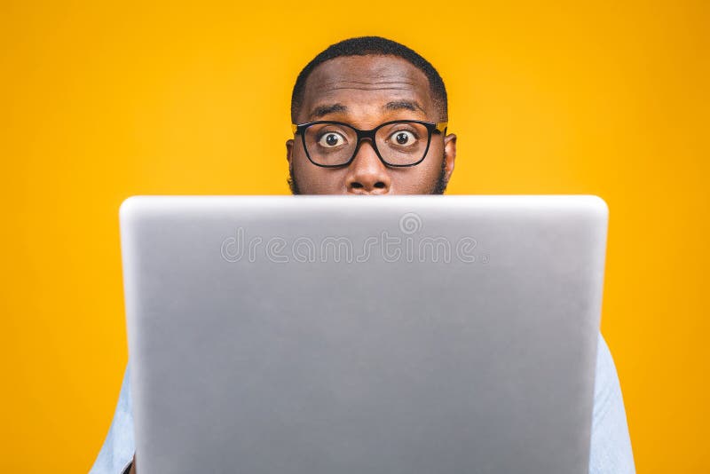 6,962 Black Man Using Computer White Background Stock Photos - Free ...