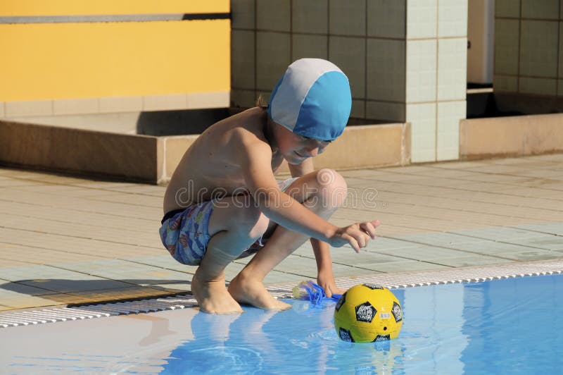 Young swimmer stock image. Image of summer, face, resting - 7399359