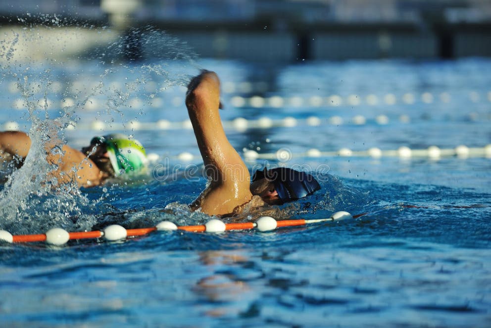 Young Swimmmer on Swimming Start Stock Photo - Image of muscle, goal ...