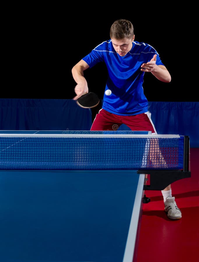 Table Tennis Player Isolated Stock Image - Image of event, hand: 48135611