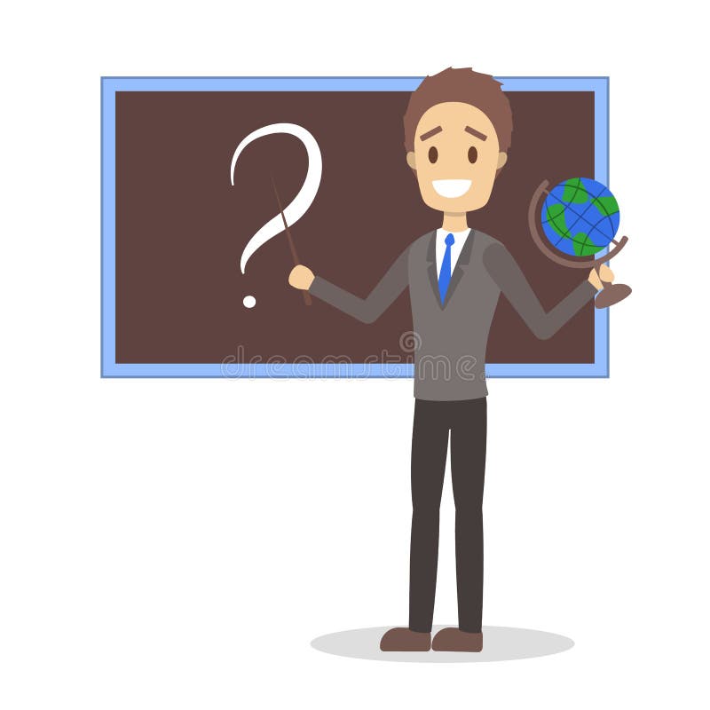 Teacher with question. stock vector. Illustration of professional ...