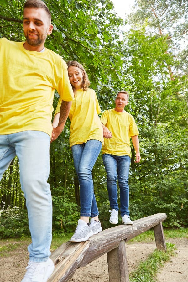 Team Balancing on Trim You Course Stock Image - Image of leisure ...