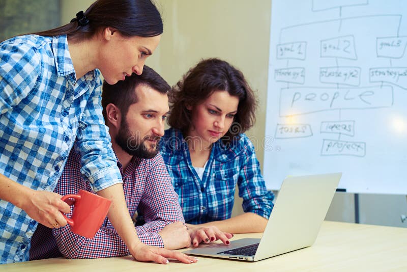 Students Working with Laptop Stock Image - Image of isolated ...