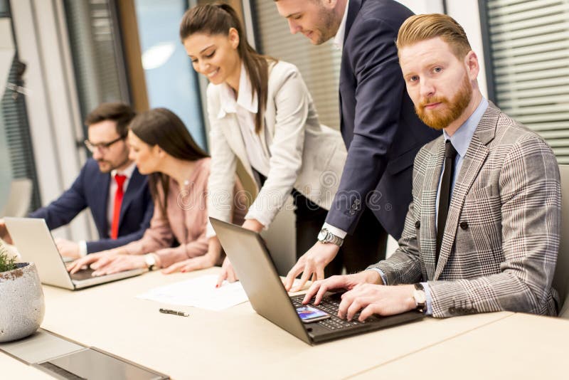 Young Teamwork in the Office Stock Image - Image of meeting, technology ...