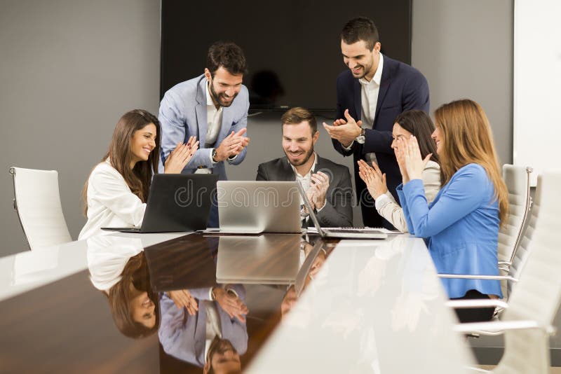 Young Teamwork in the Office Stock Image - Image of discussion ...
