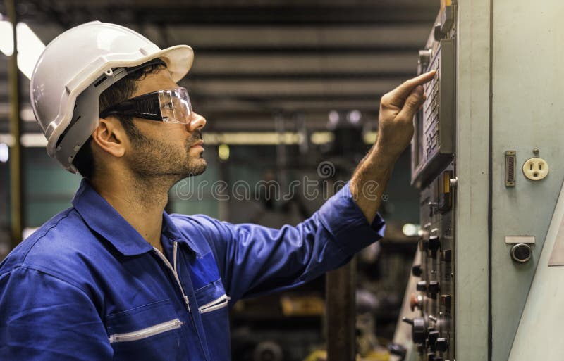 Young Technicians Factory Worker Controlling the Work. Engineer ...