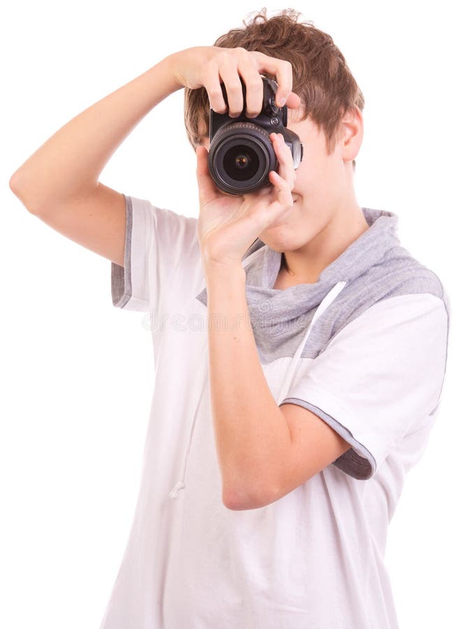 Teen girl with camera stock photo. Image of holding, hobby - 22607372