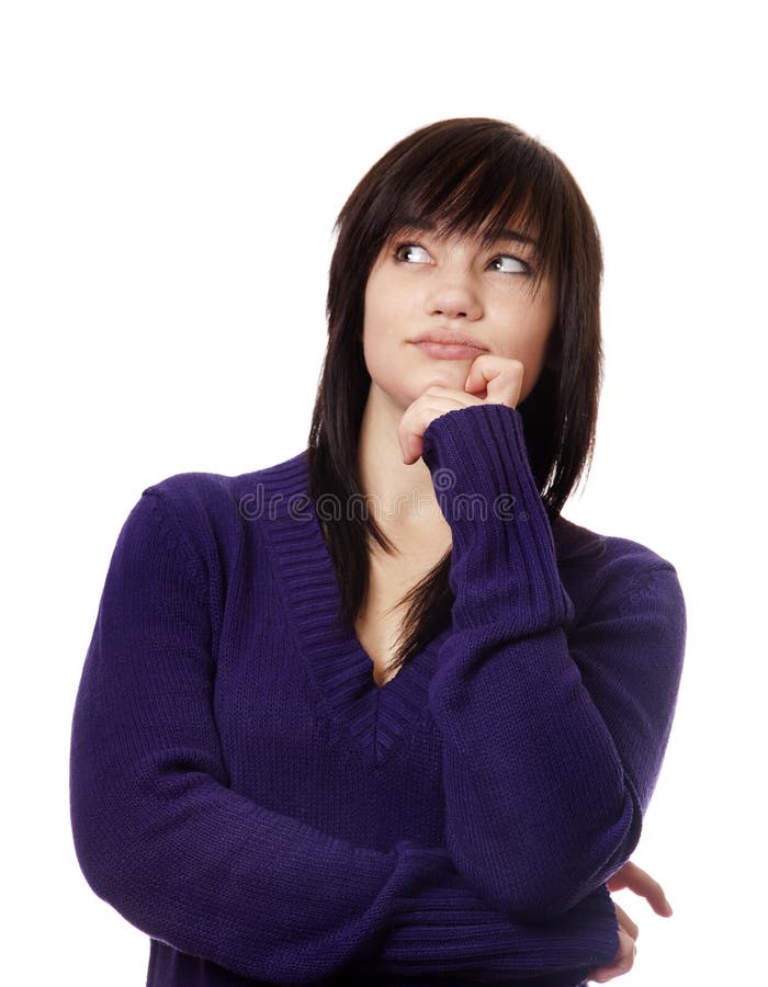 Young Teen Girl Thinking about Something Stock Photo - Image of teen ...