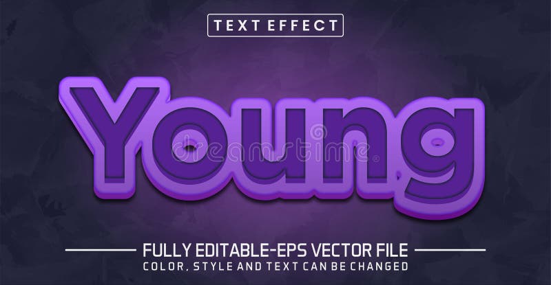 Young Text Editable Style Effect Stock Vector - Illustration of ...