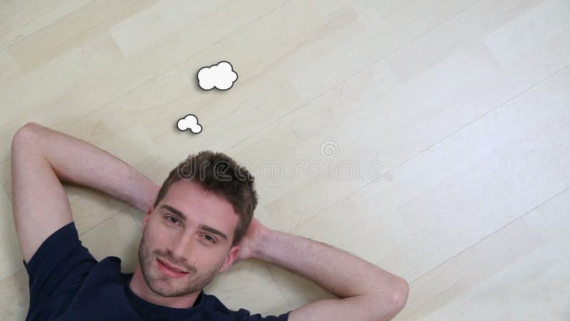 Happy thinking guy stock footage. Video of person, adult - 55109084