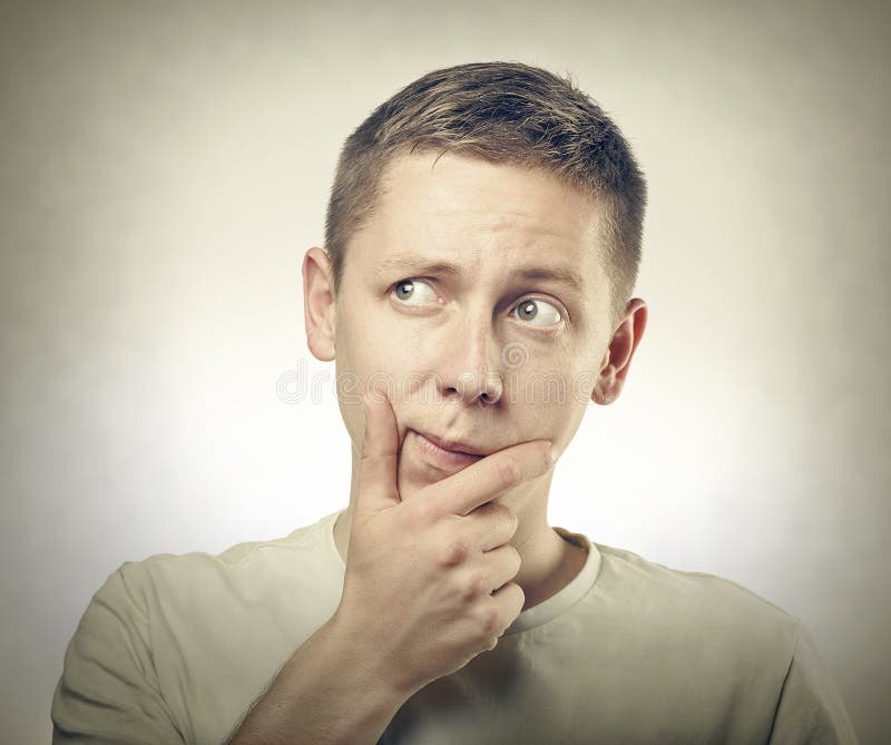 Portrait of perplexed man stock image. Image of beautiful - 53674703