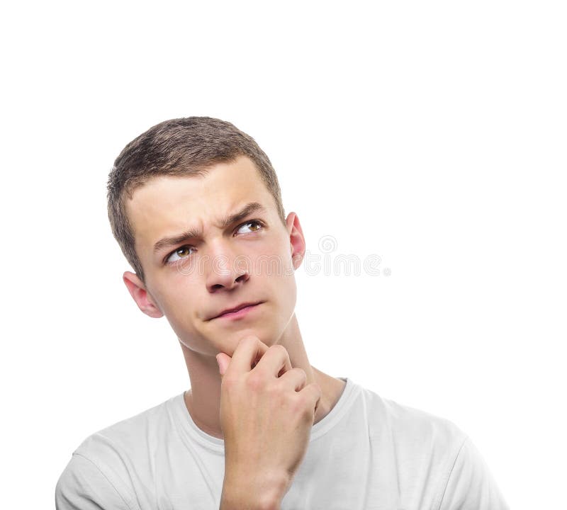 Young thoughtful man stock photo. Image of people, caucasian - 57063190
