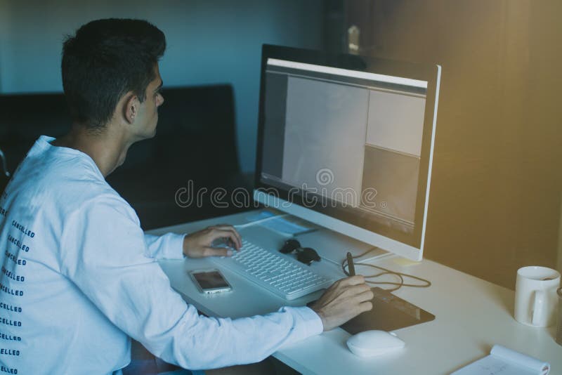 Man with computer stock image. Image of professional - 107283301