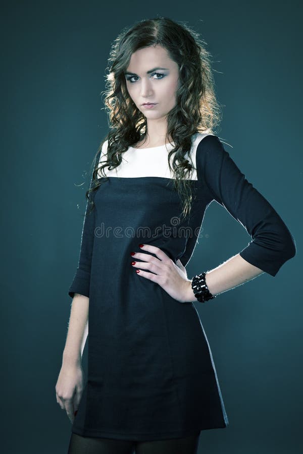 Fancy Woman in Studio Portrait Stock Image - Image of long, white: 29777459