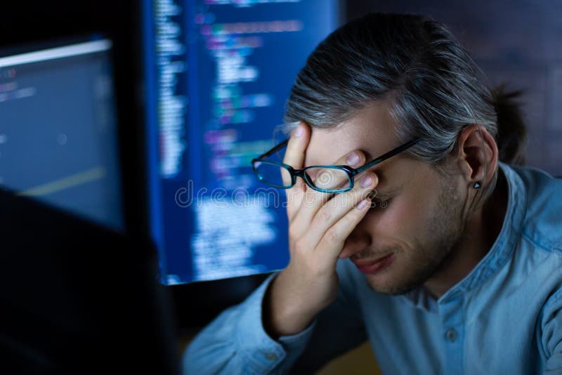 Software Developer, Freelancer Working with Program Code Stock Image ...