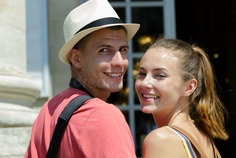 Young Tourist Smiling Posing Stock Photo - Image of stylish, lady ...