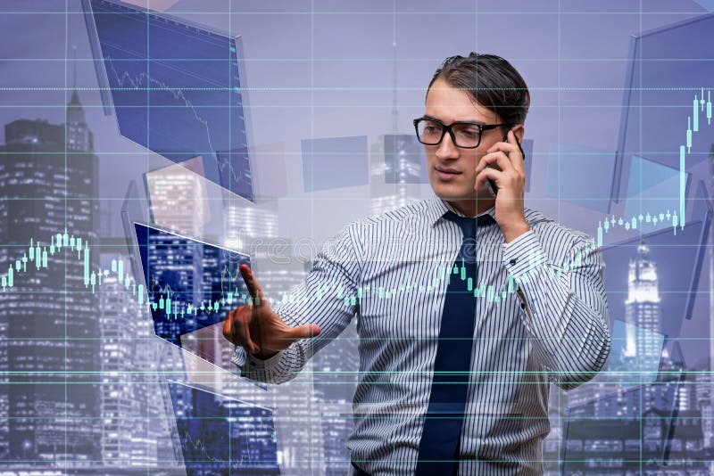 The Young Trader Talking on the Phone Stock Photo - Image of business ...