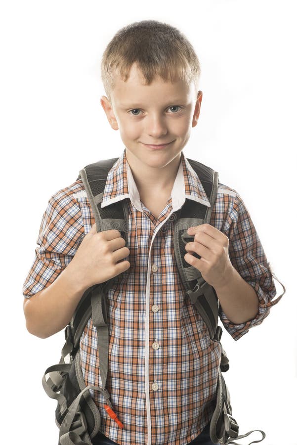 Young Traveler Man with a Backpack. Stock Image - Image of sack ...