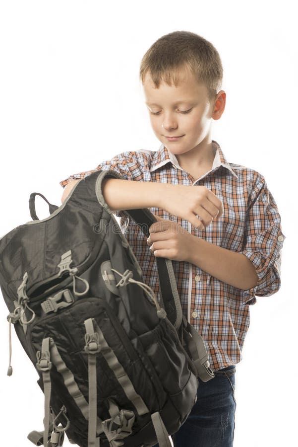 Young Traveler Man with a Backpack. Stock Photo - Image of knapsack ...