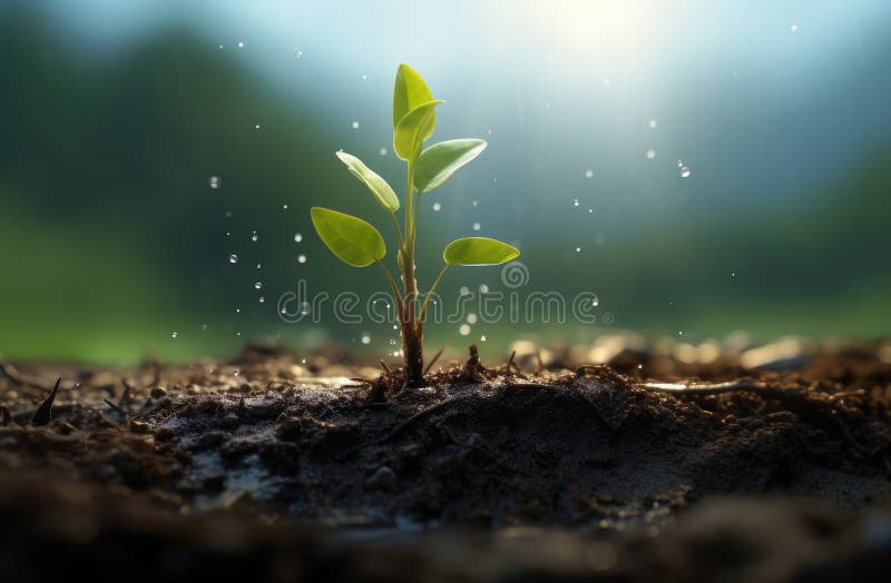 A Young Tree Growing and Dropping Seeds on Soil, Stock Photo - Image of ...