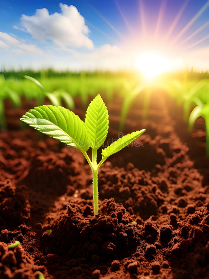 Young Tree Growing from a Green Plant , Ai Generated Stock Illustration ... Young Tree Growing from a Green Plant , Ai Generated Stock Illustration ...